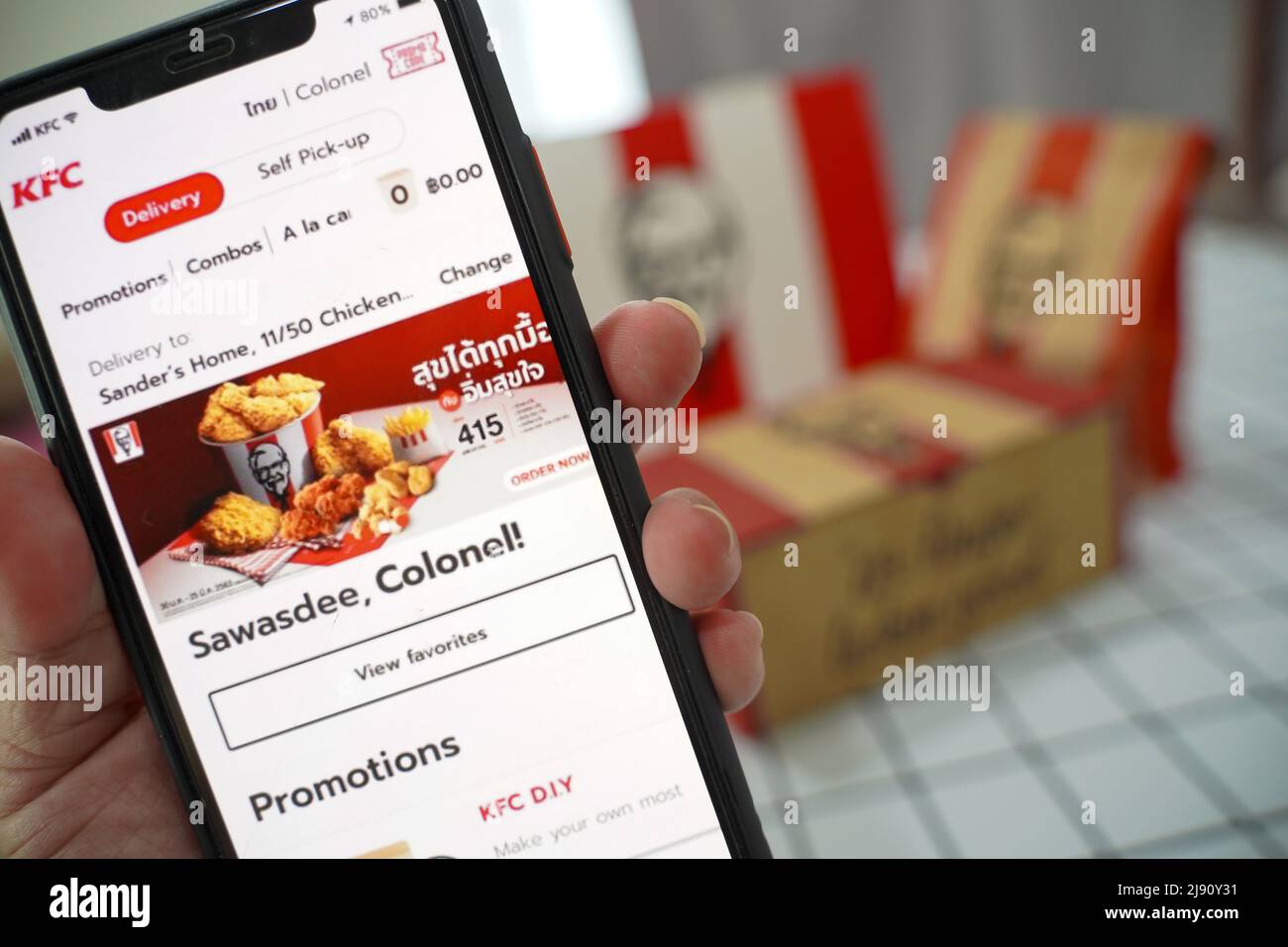 Ayutthaya,Thailand - Apr 06,2022: KFC Hamburger and Fried Chicken set ...