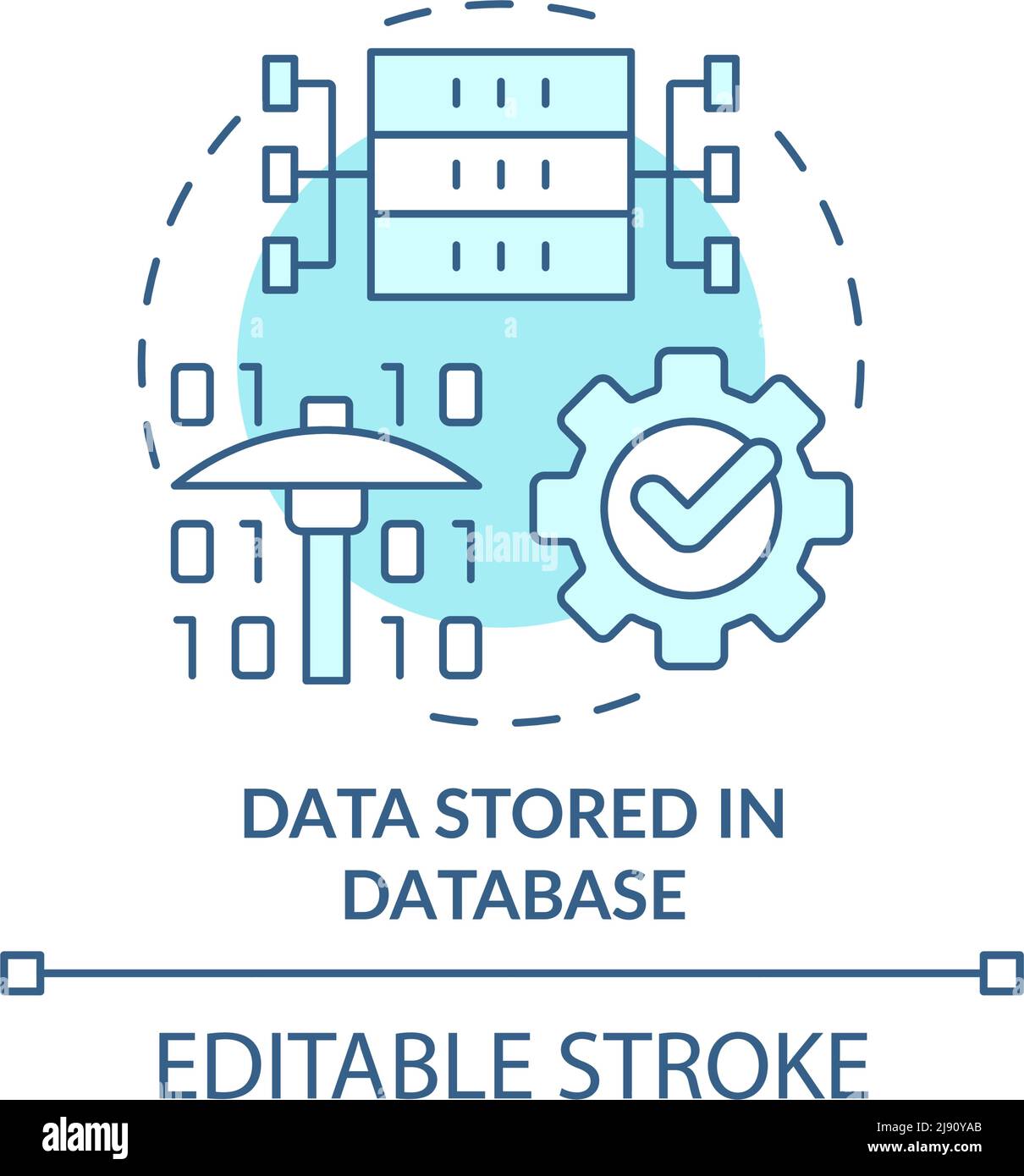 Data stored in database turquoise concept icon Stock Vector Image & Art ...