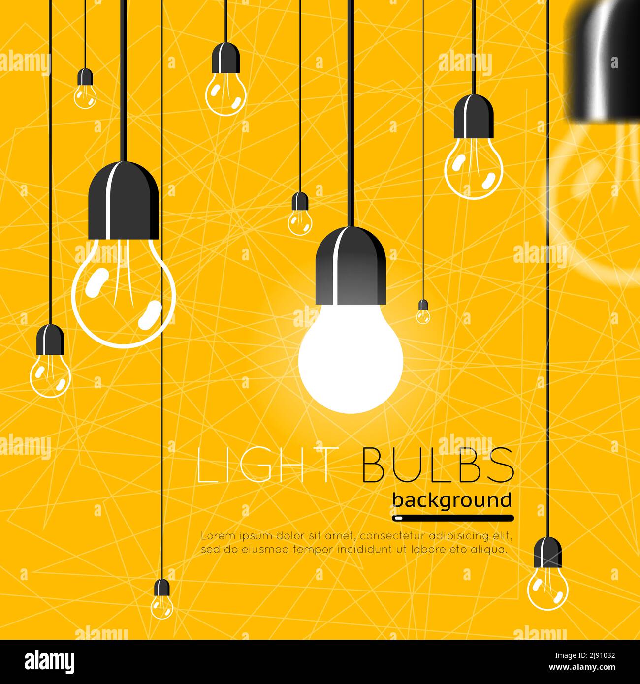 Light bulbs background. Idea concept. Energy power, electricity bright ...