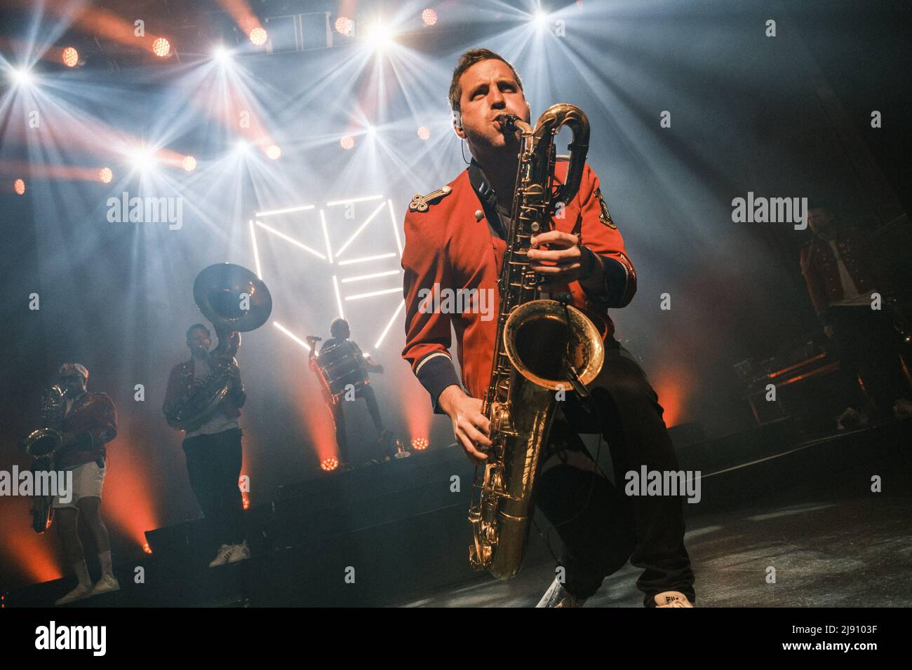 Copenhagen, Denmark. 18th May, 2022. The German techno marching band ...
