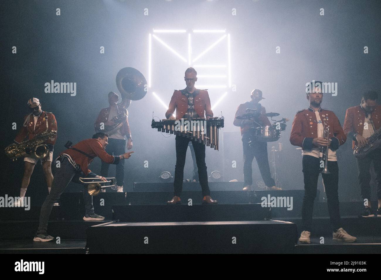 Copenhagen, Denmark. 18th May, 2022. The German techno marching band ...