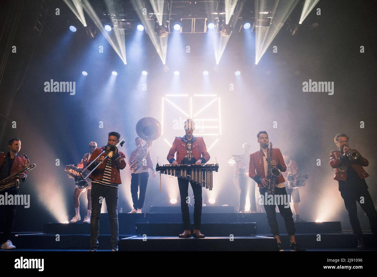 Copenhagen, Denmark. 18th May, 2022. The German techno marching band ...