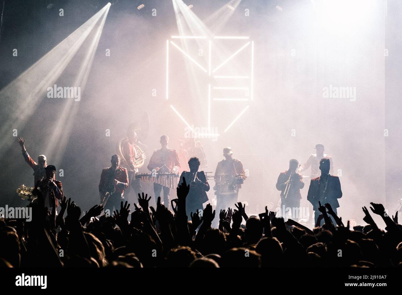 Copenhagen, Denmark. 18th May, 2022. The German techno marching band ...