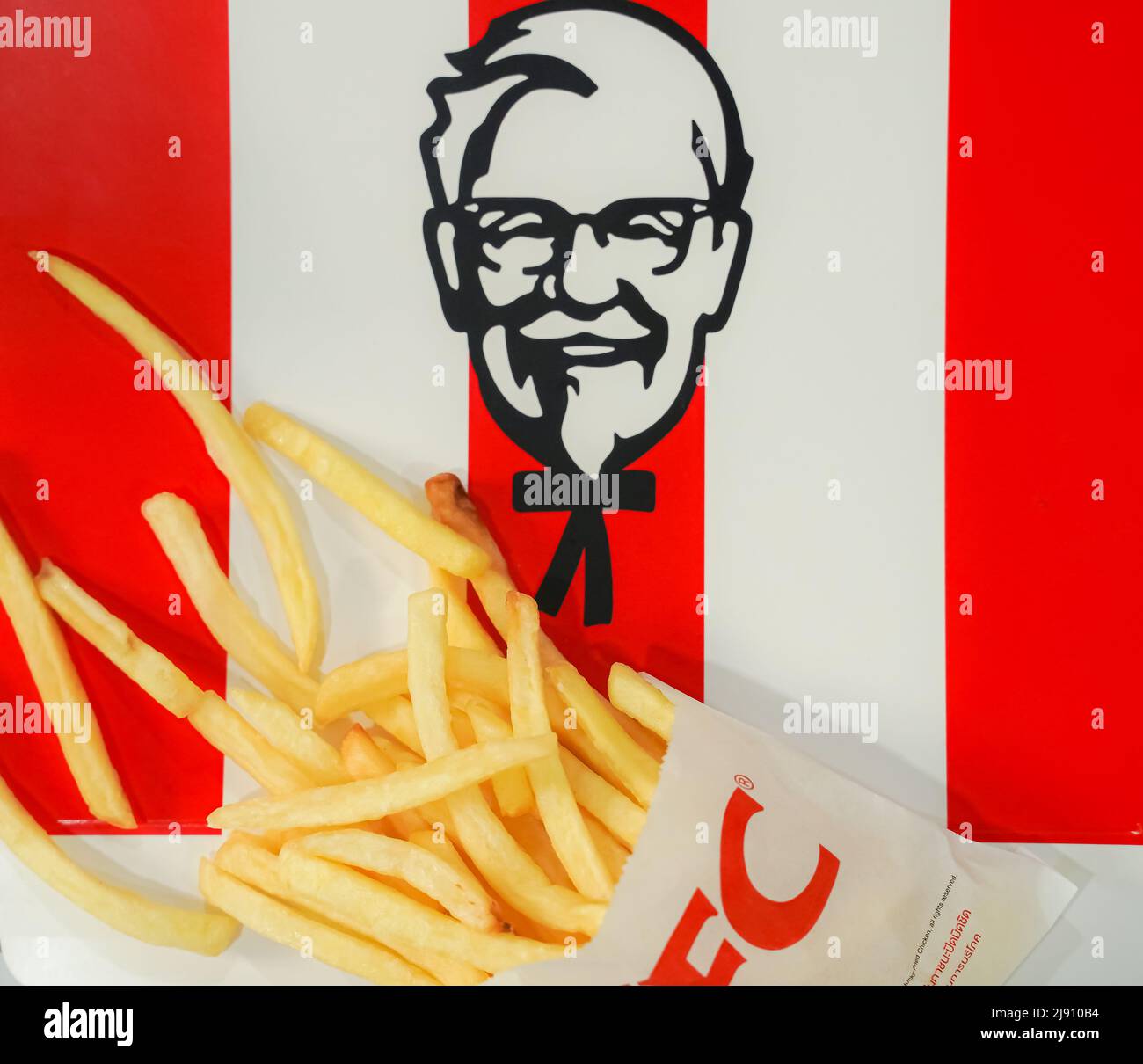 Ayutthaya,Thailand - Apr 06,2022: KFC Hamburger and Fried Chicken set ...