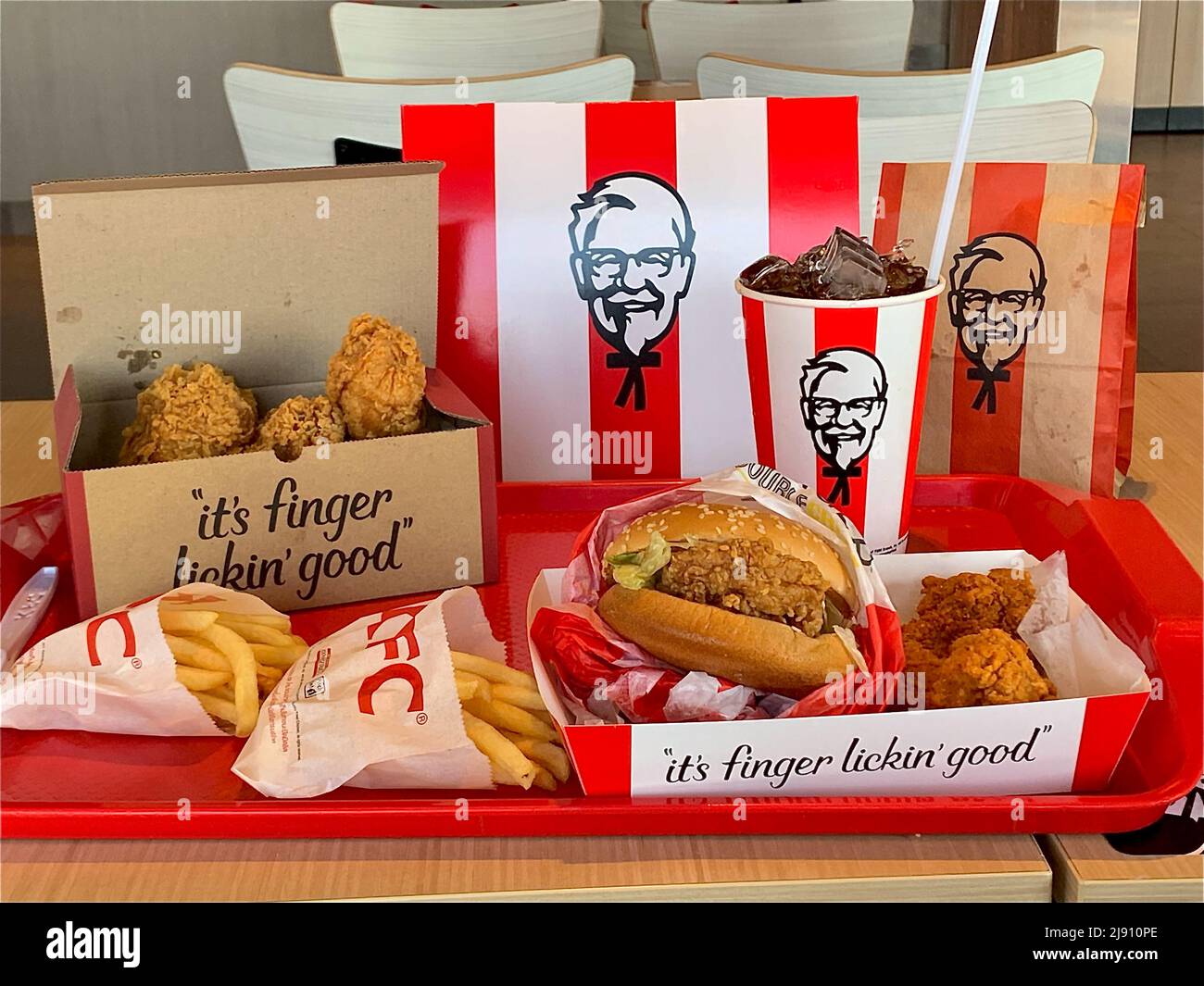 Ayutthaya,Thailand - Apr 06,2022: KFC Hamburger and Fried Chicken set ...