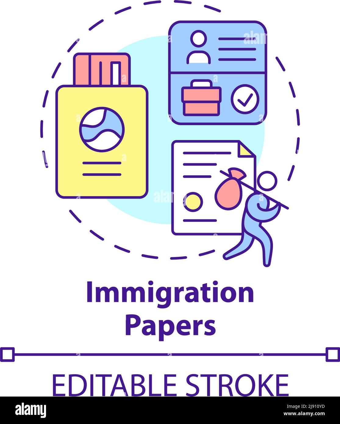 Immigration papers concept icon Stock Vector Image & Art - Alamy