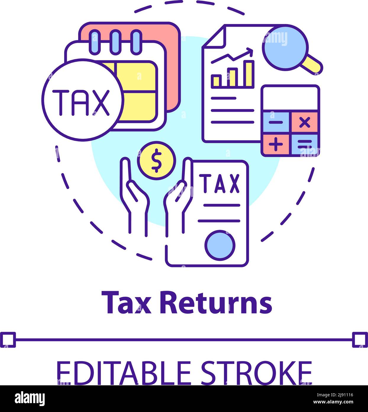 Tax returns concept icon Stock Vector Image & Art - Alamy