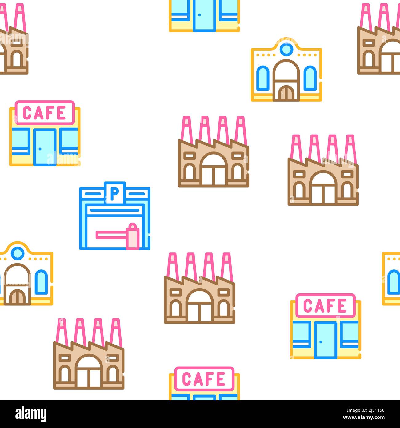 Building Architecture Collection Icons Set Vector Illustrations Stock Vector Image And Art Alamy