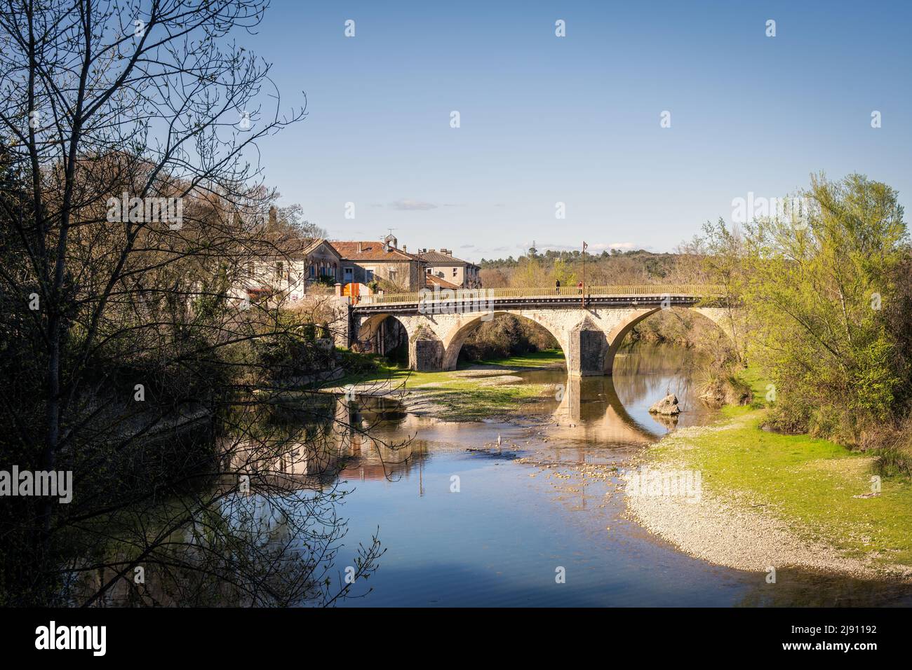 SAUVE, FRANCE - APRIL 5th, 2022: Bridge over the river Virdoule in ...