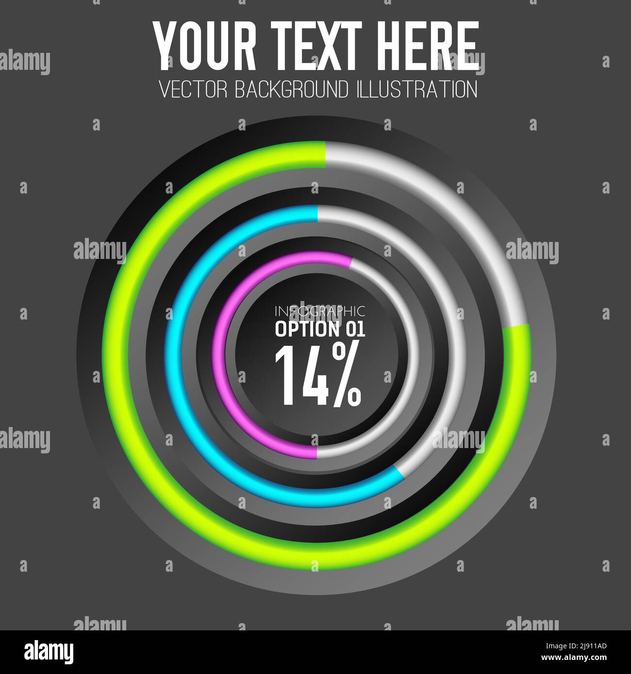 Abstract infographic template with circle diagram colorful rings and ...