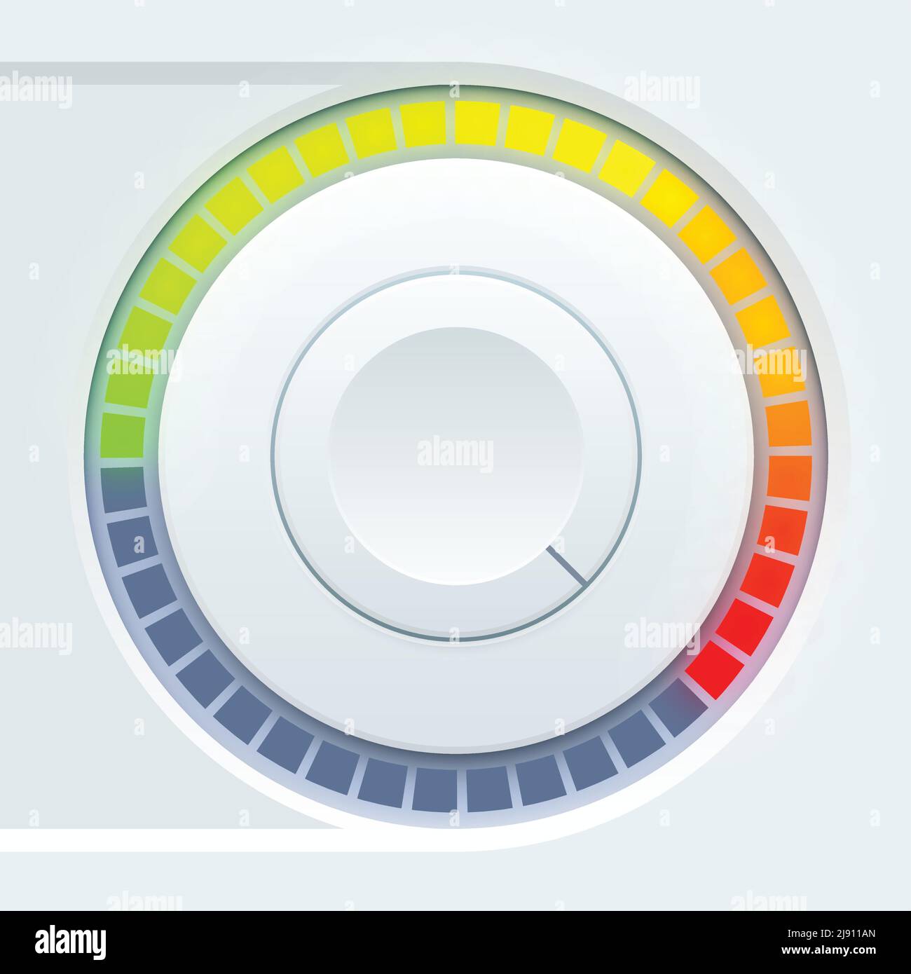 Media user interface design with round volume tumbler and colorful ...