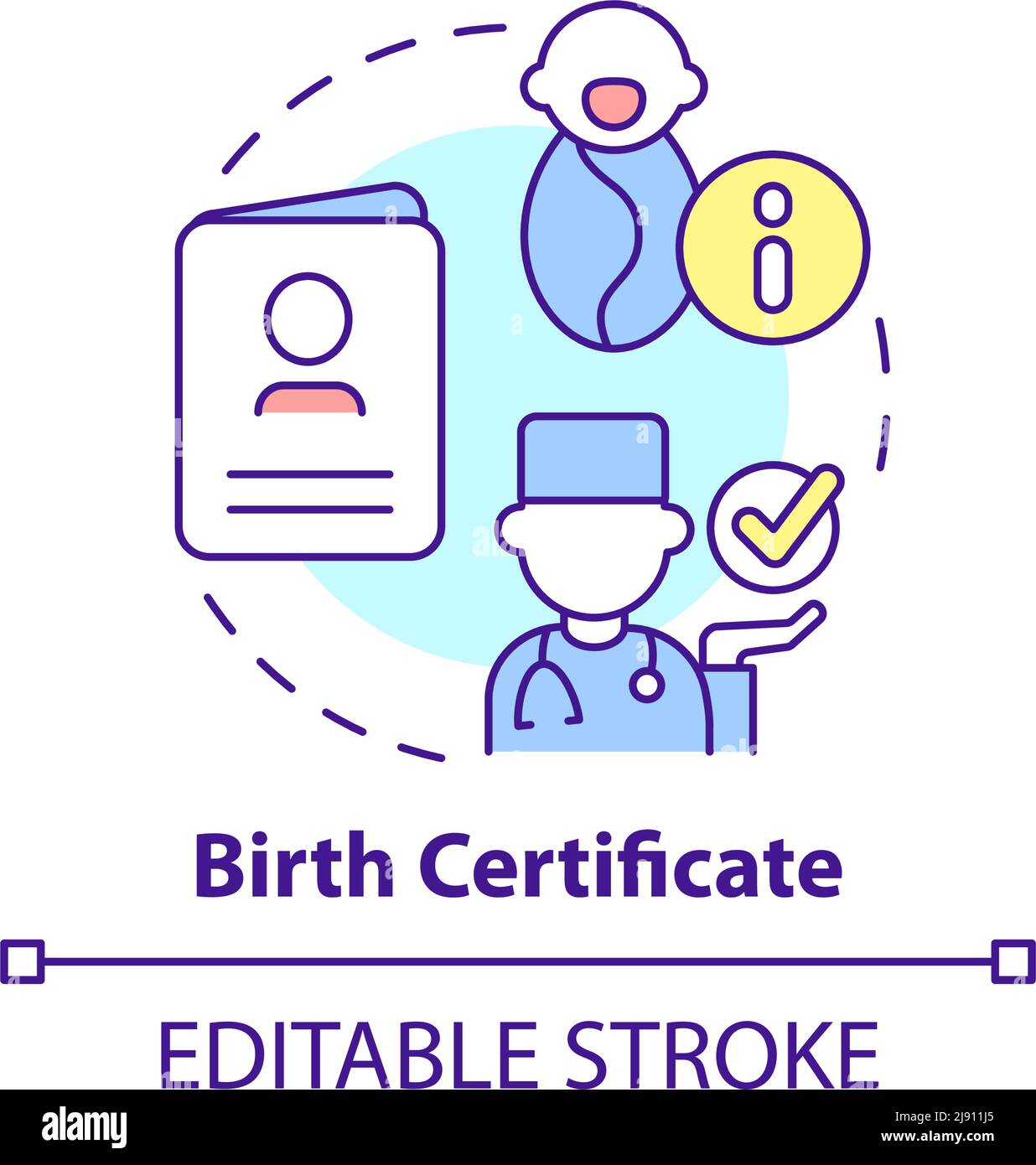 Birth certificate concept icon Stock Vector Image & Art - Alamy