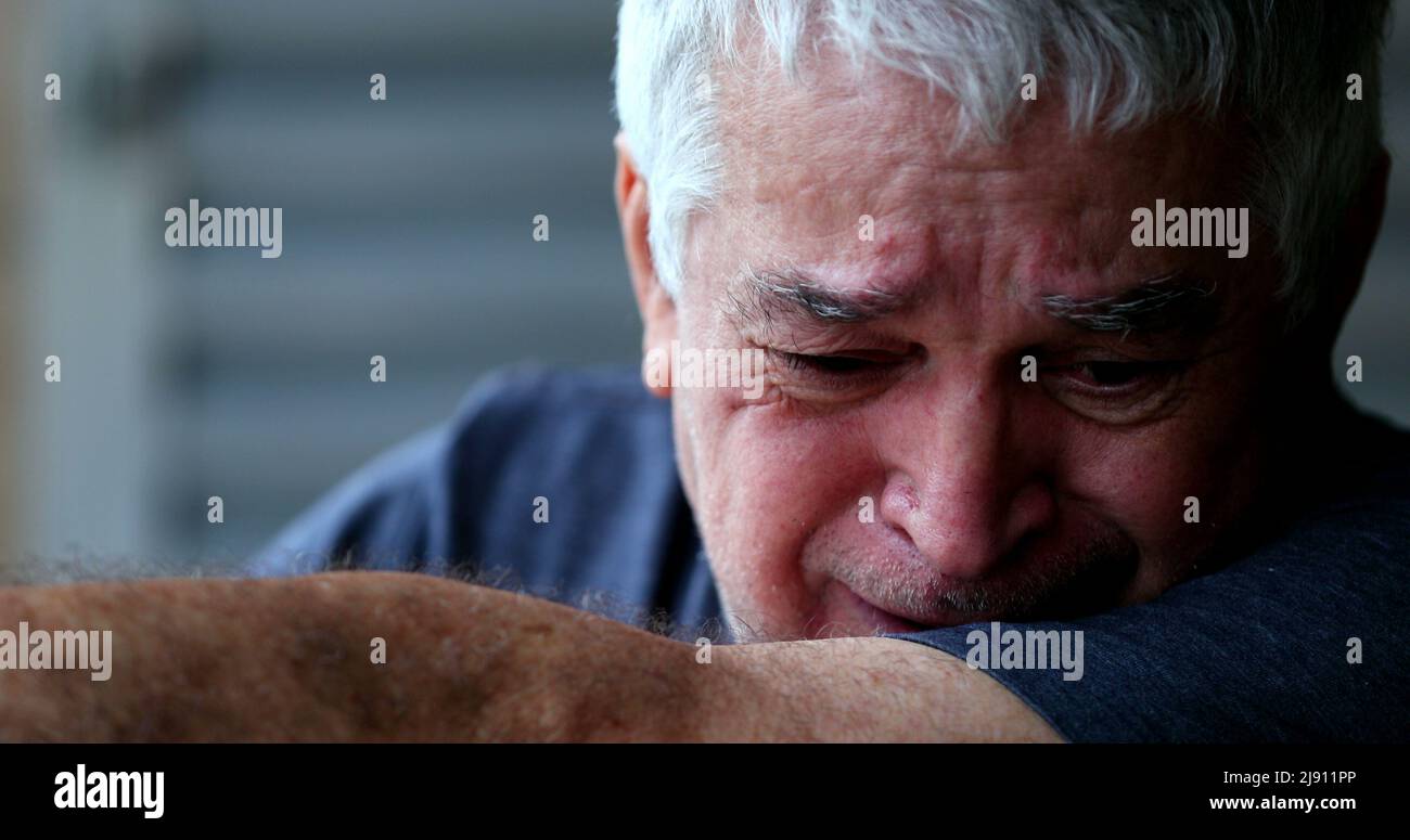 Depressed older man crying hi-res stock photography and images - Alamy