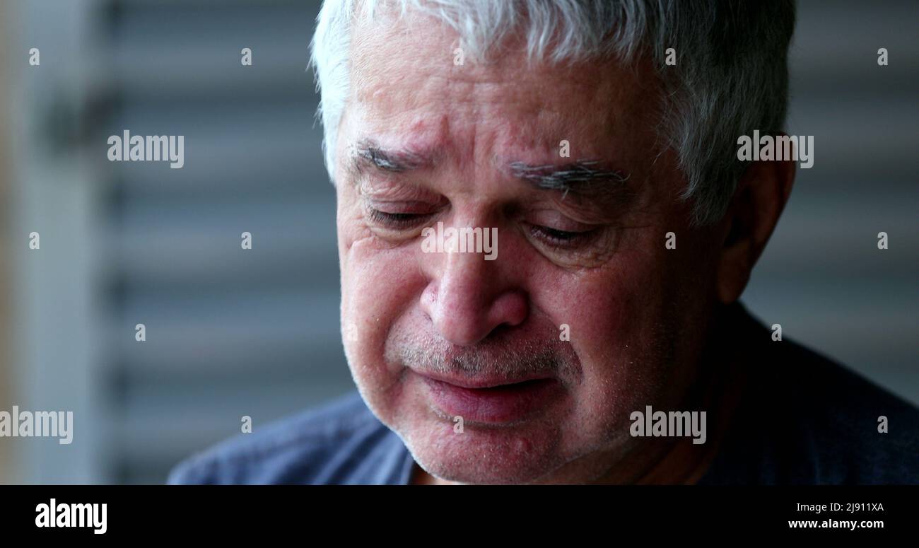 Desperate lonely older man crying, middle aged person facing tragedy ...