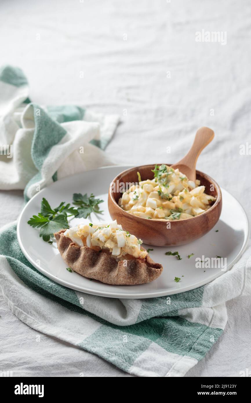 Traditional Finnish pastry - Karelian rye pie with rice porridge and an ...