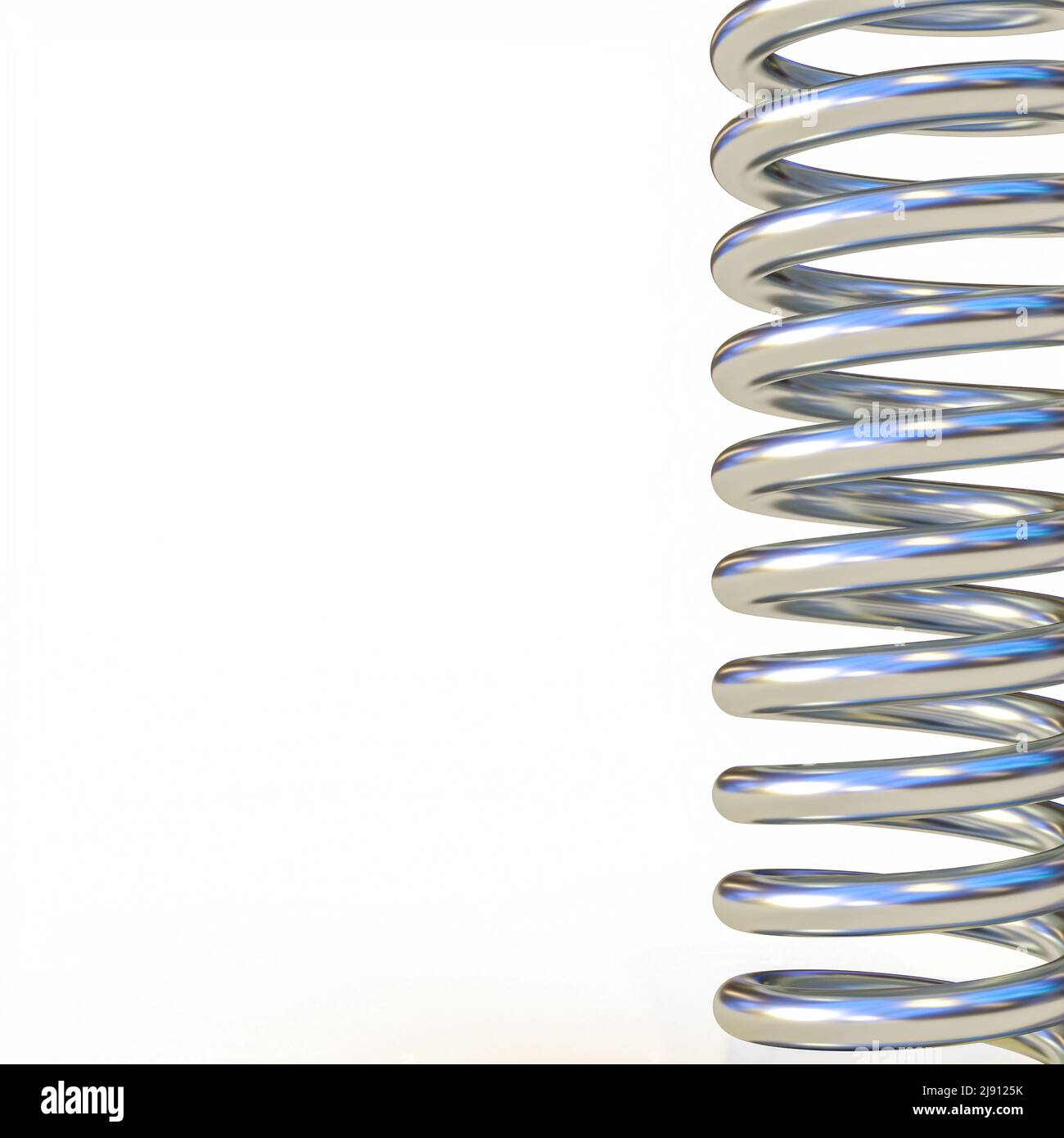 metal spring on the white background. 3d render Stock Photo - Alamy