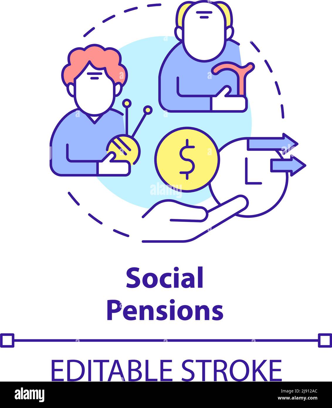 Social pensions concept icon Stock Vector Image & Art - Alamy