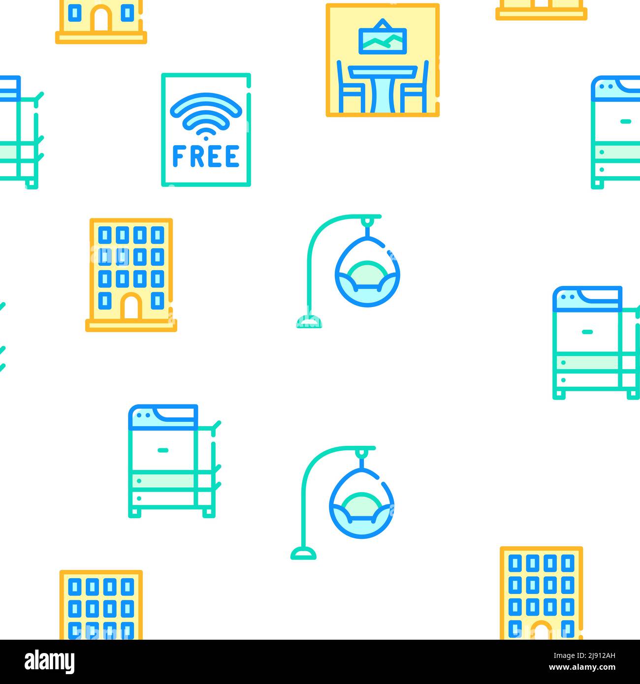 Coworking Work Office Collection Icons Set Vector Stock Vector Image ...