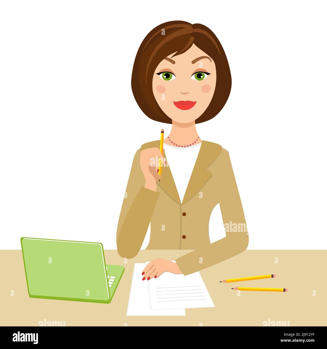 Attractive office worker Stock Vector Images - Alamy