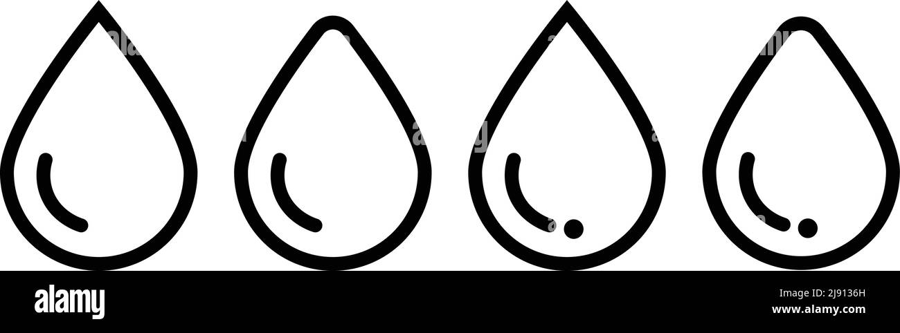 Simple water droplets icon set. Editable vector Stock Vector Image ...