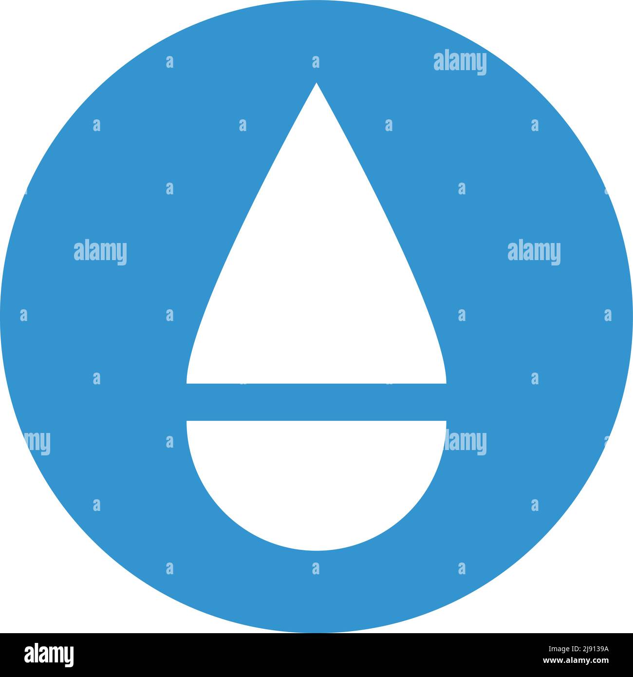 Fashionable water droplets round icon. Blue vector. Editable vector ...