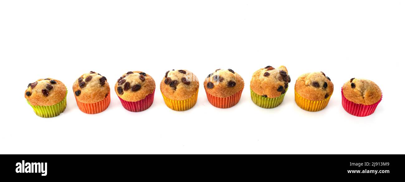 group of muffins in front of white background Stock Photo - Alamy