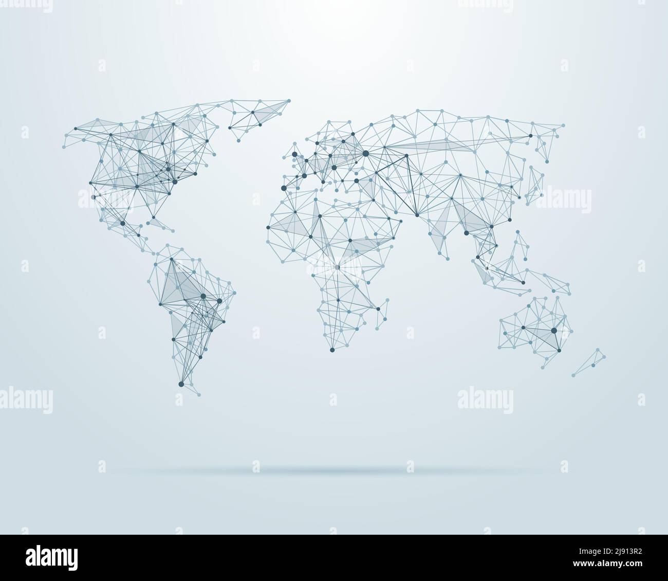 Vector low poly world map illustration. Point and geometrical form ...