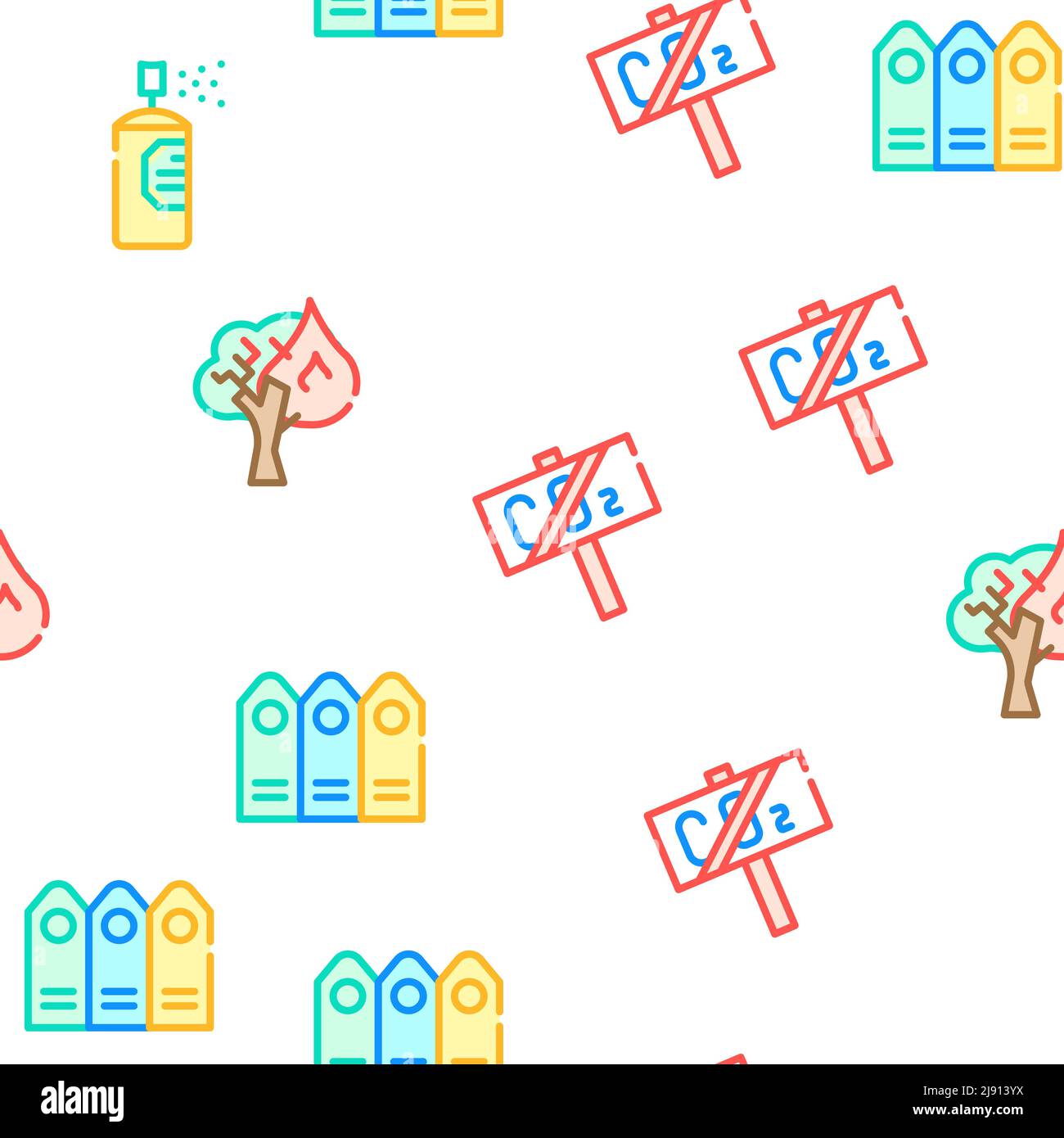 Global Warming Problem Collection Icons Set Vector Stock Vector Image ...