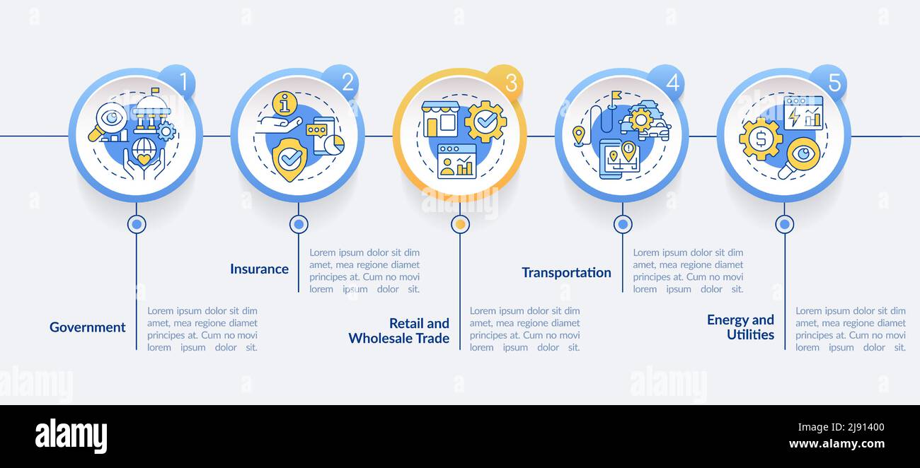 Big data applications types circle infographic template Stock Vector ...