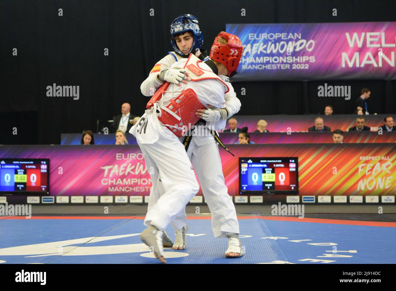 Manchester, UK. 19th May, 2022. Joan Jorquera Cala (ESP) and Tobias ...