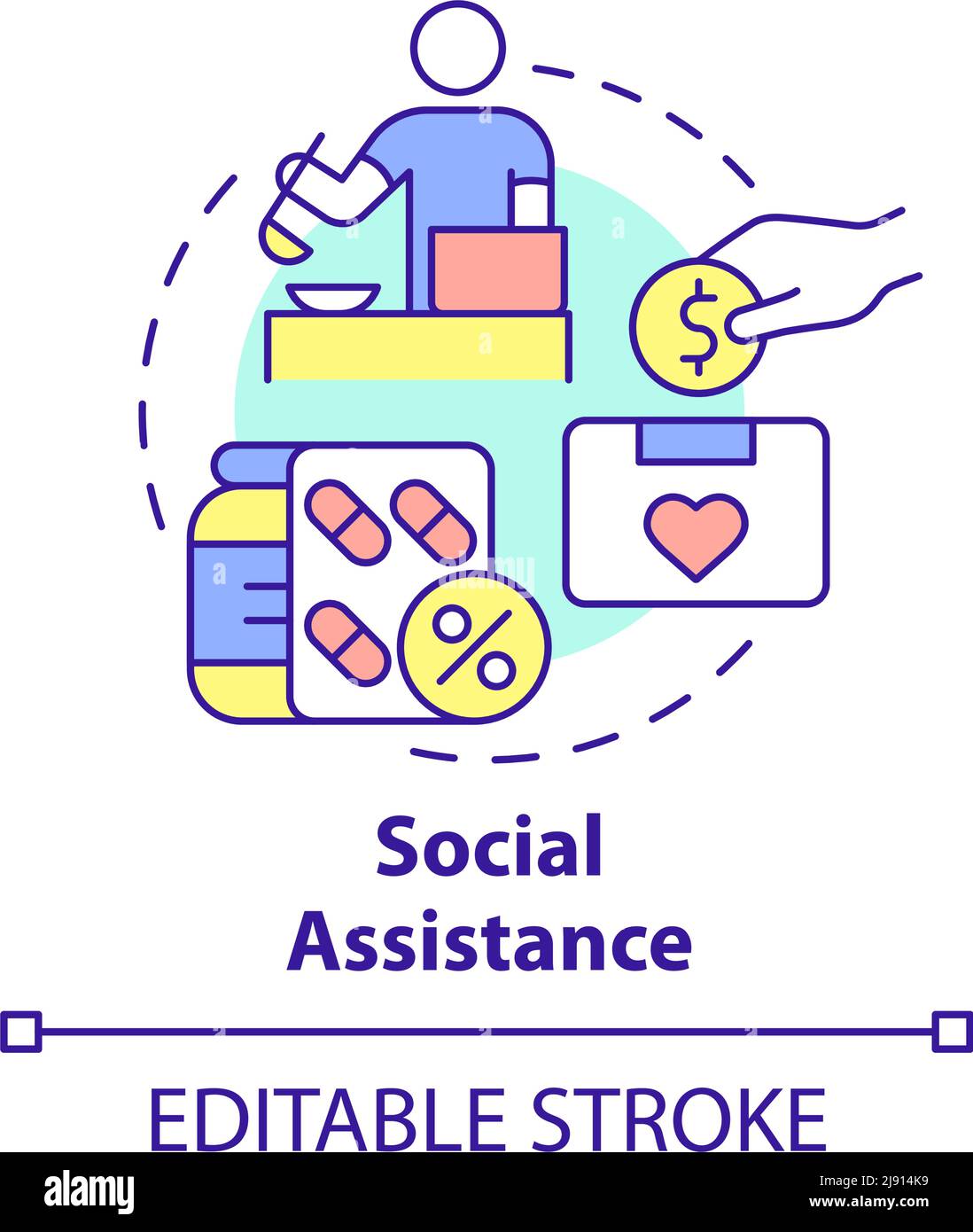 Social assistance concept icon Stock Vector Image & Art - Alamy