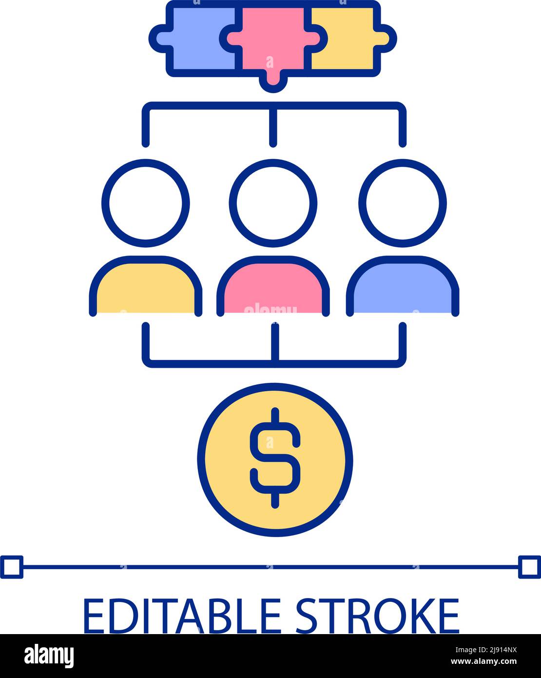 Making money from cooperative RGB color icon Stock Vector Image & Art ...