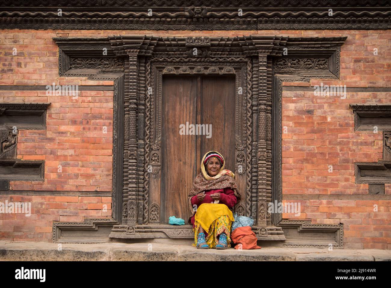 Kathmandu, Nepal- April 20,2019 : Portrait of older Nepalese in Patan ...