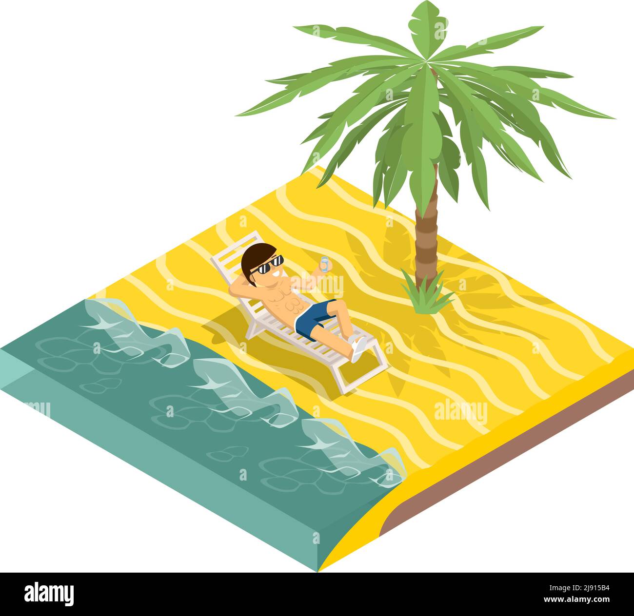 Man on sun lounger Stock Vector Images - Alamy