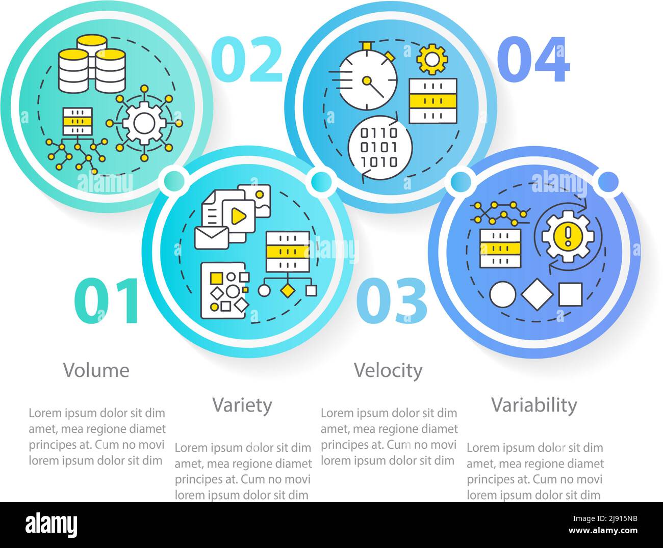 Characteristics of big data circle infographic template Stock Vector ...