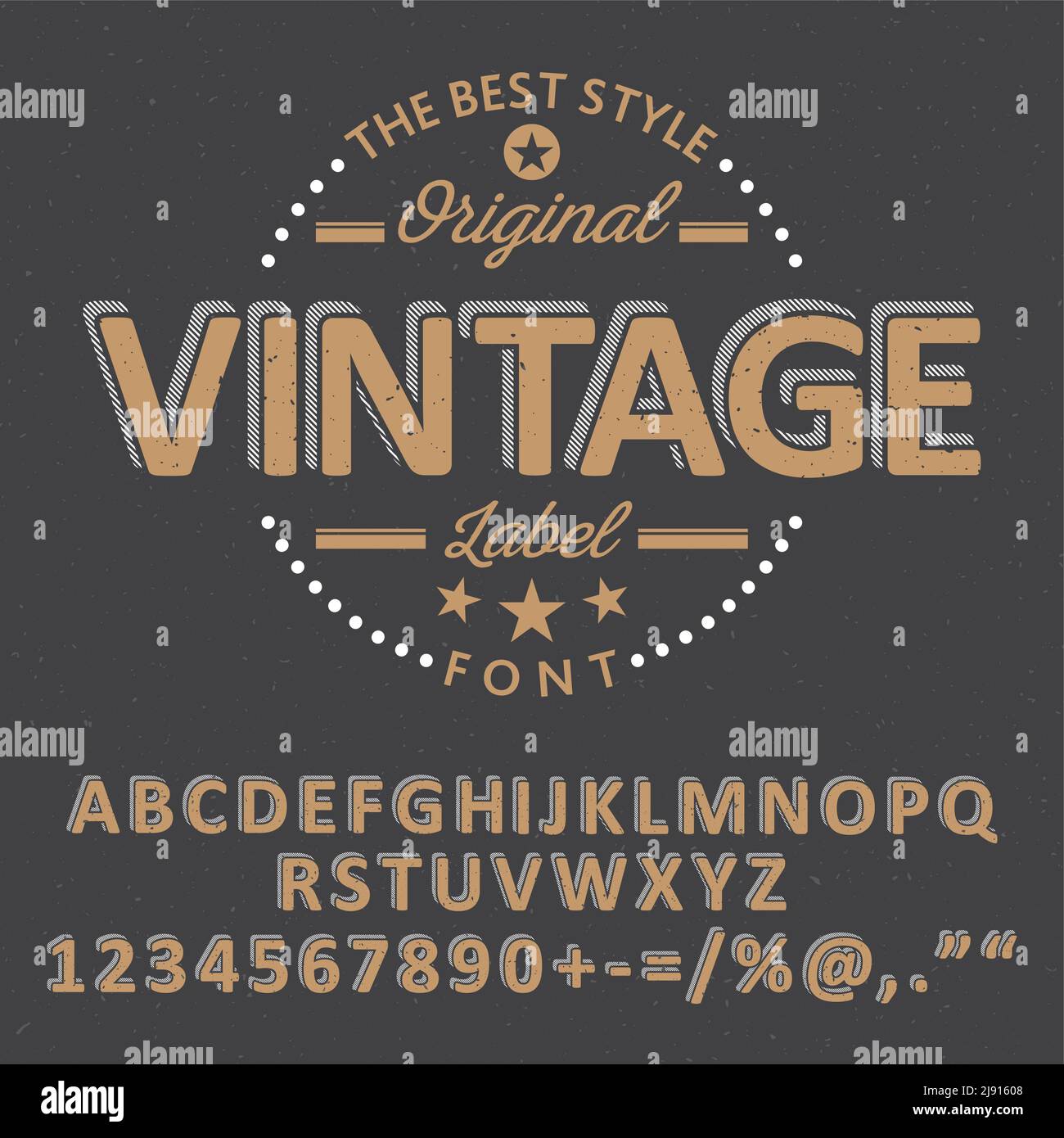 Original Vintage Font Poster with stars and different words on the ...