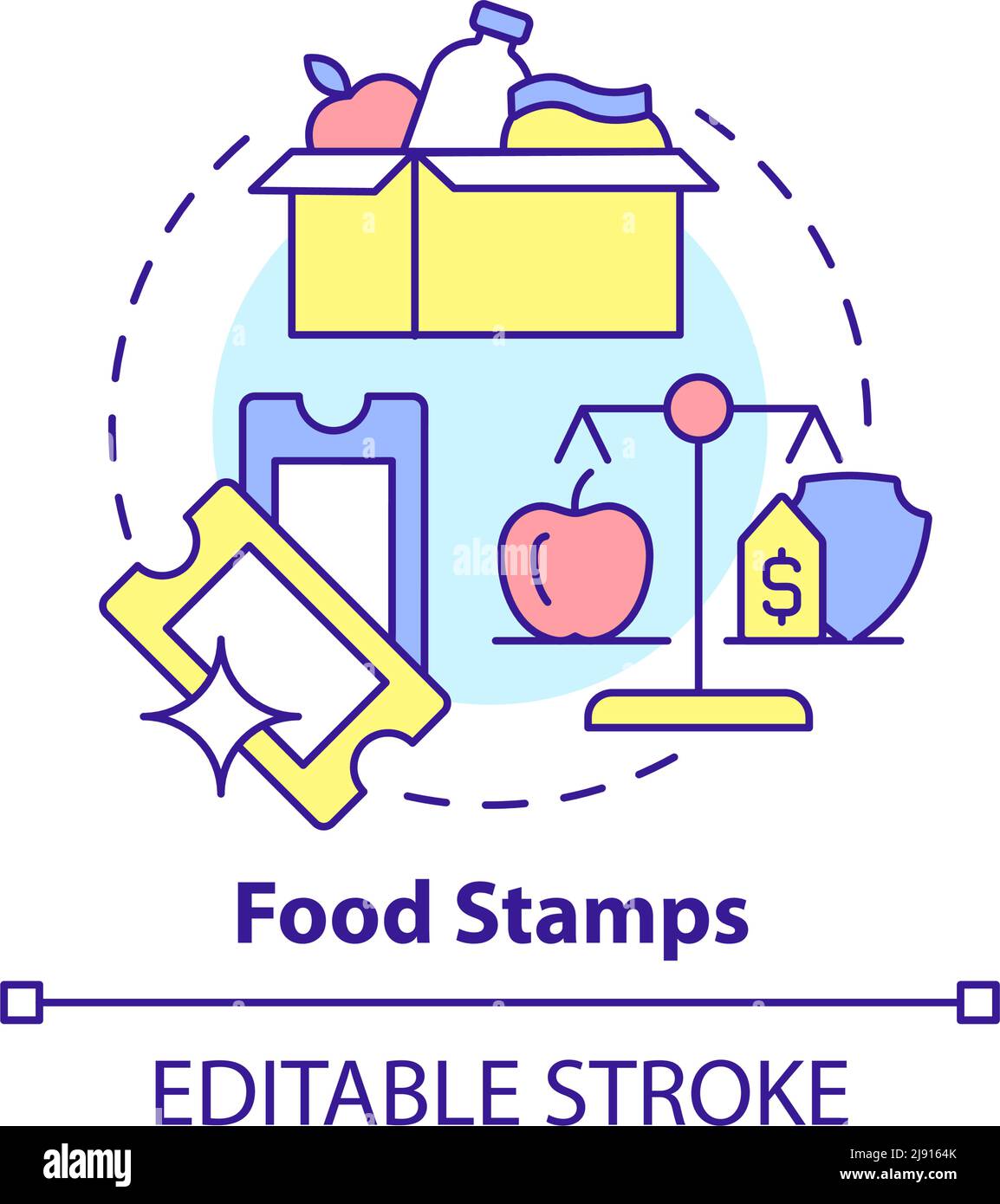 Food stamps concept icon Stock Vector Image & Art - Alamy