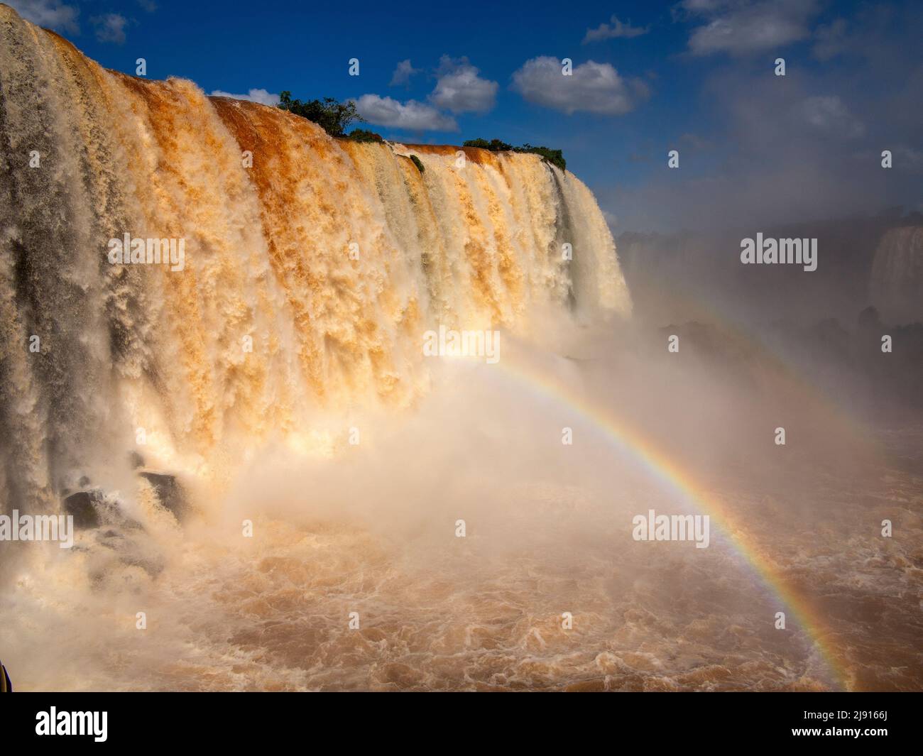 Rainbow at Iguazu Falls, one of the biggest falls in the world, Paraná ...