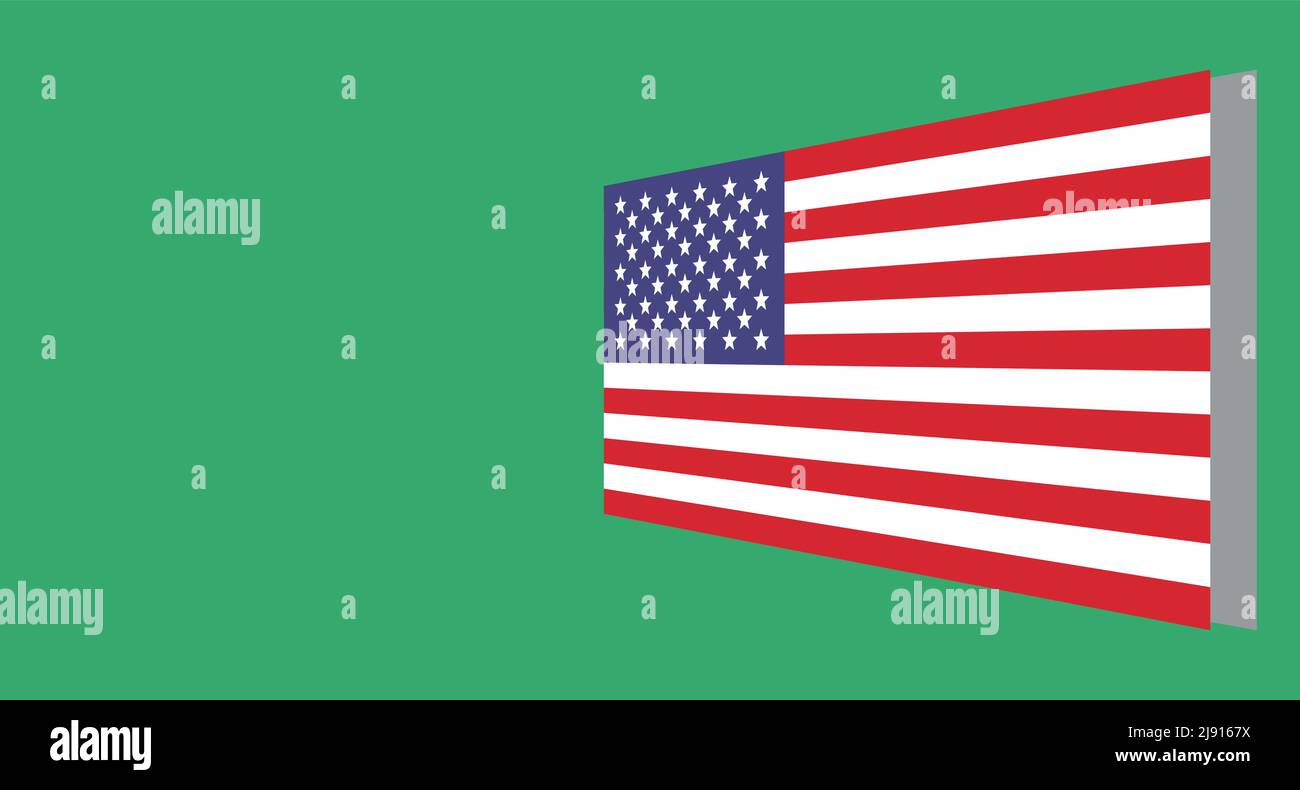 Green background with american flag. Editable vector Stock Vector Image ...