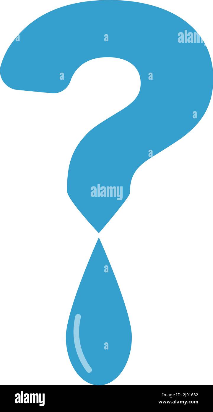 Water droplets falling from the question mark. vector. Editable vector ...
