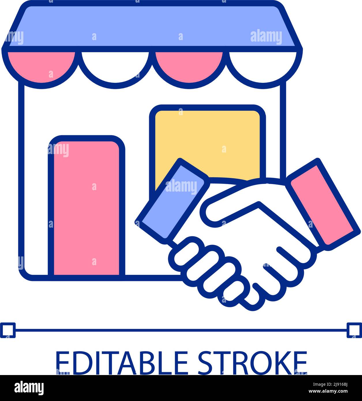 Agreement between business and vendor RGB color icon Stock Vector Image ...