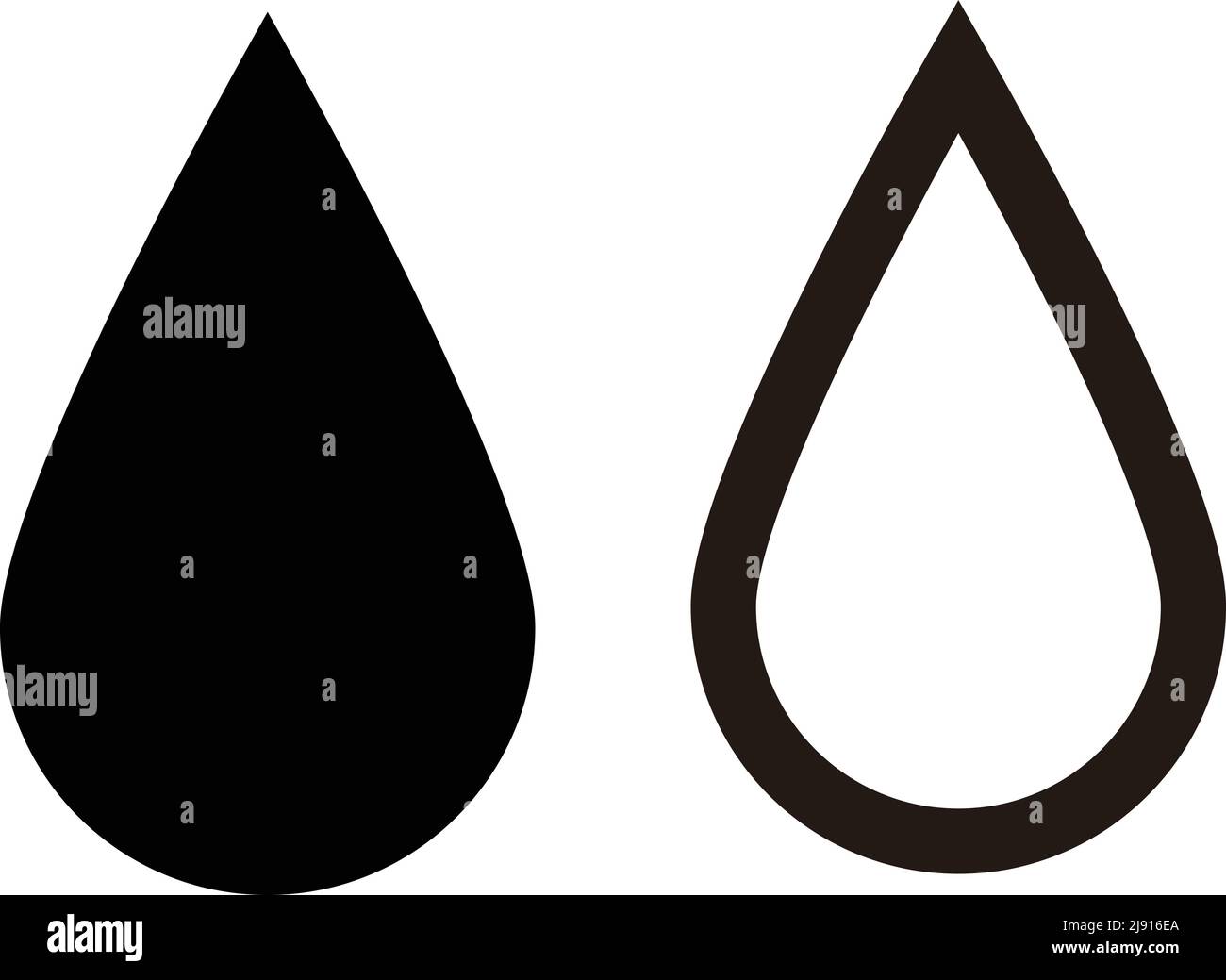 Silhouette icon set of black and white water droplets. Editable vector ...