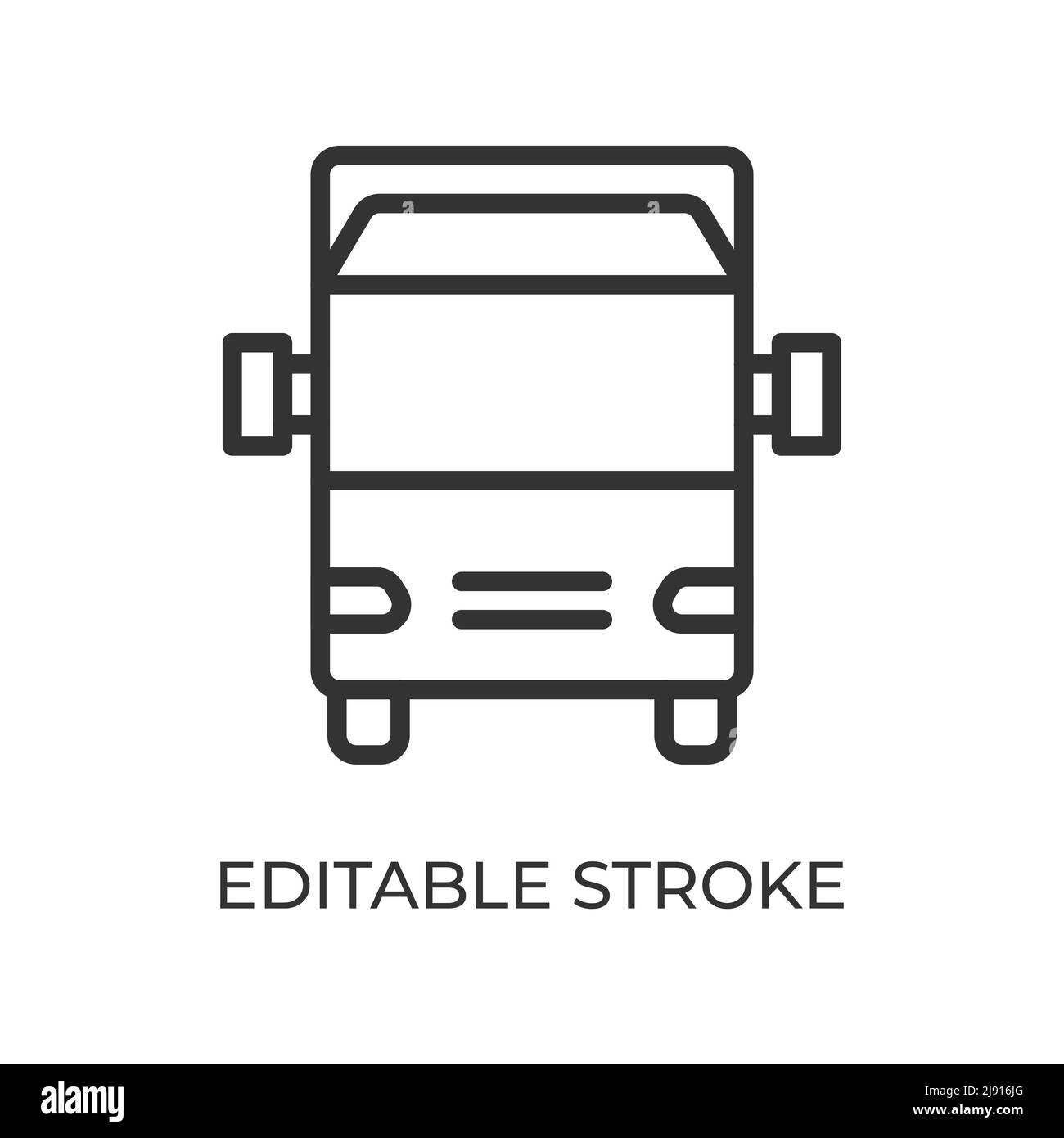 Truck front view line icon. Ground transport. Used for freight and ...