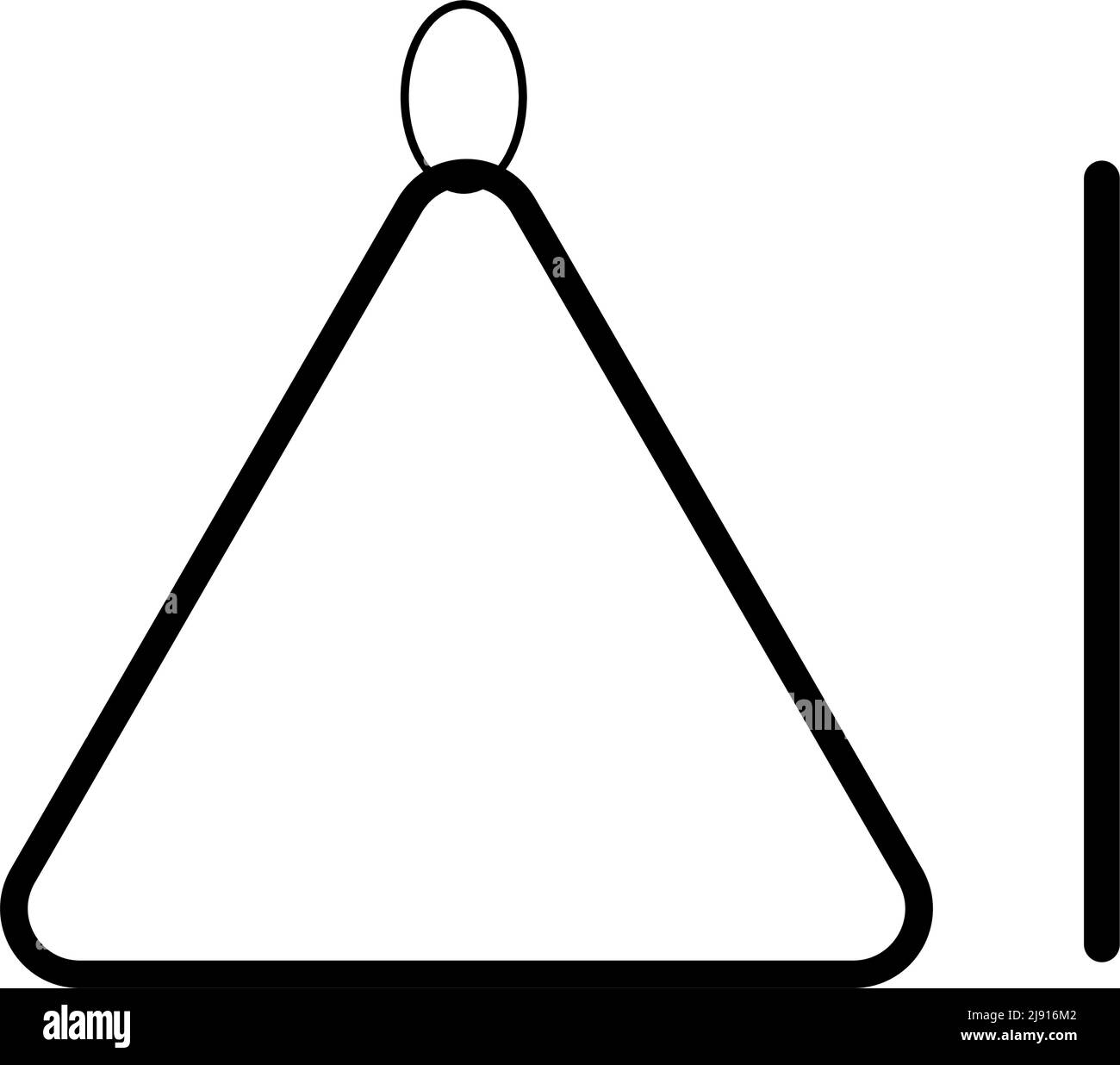 Triangle Musical Instrument Beater Line Art Stock Vector