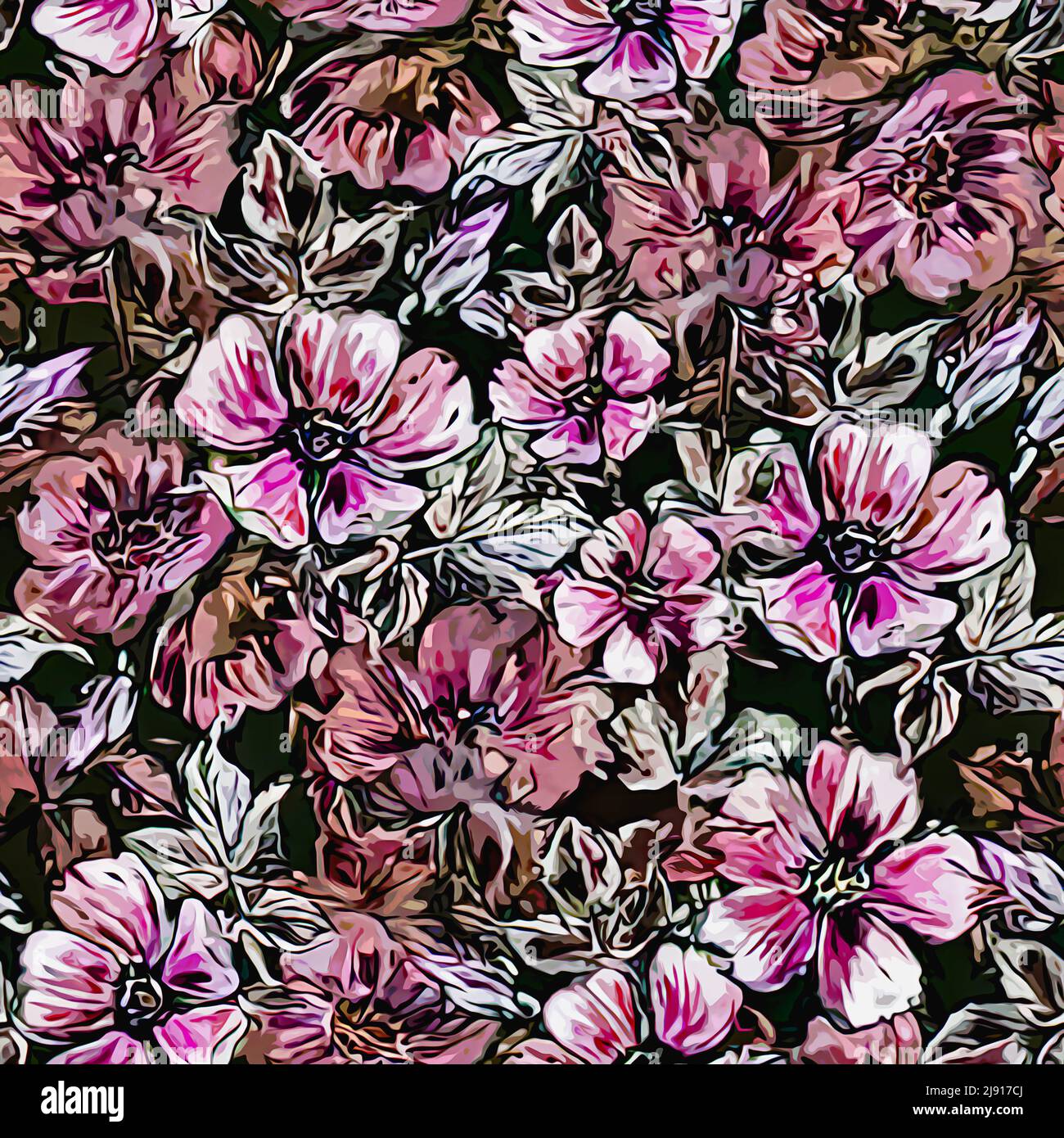 Textile and wallpaper patterns. A printable digital illustration work ...