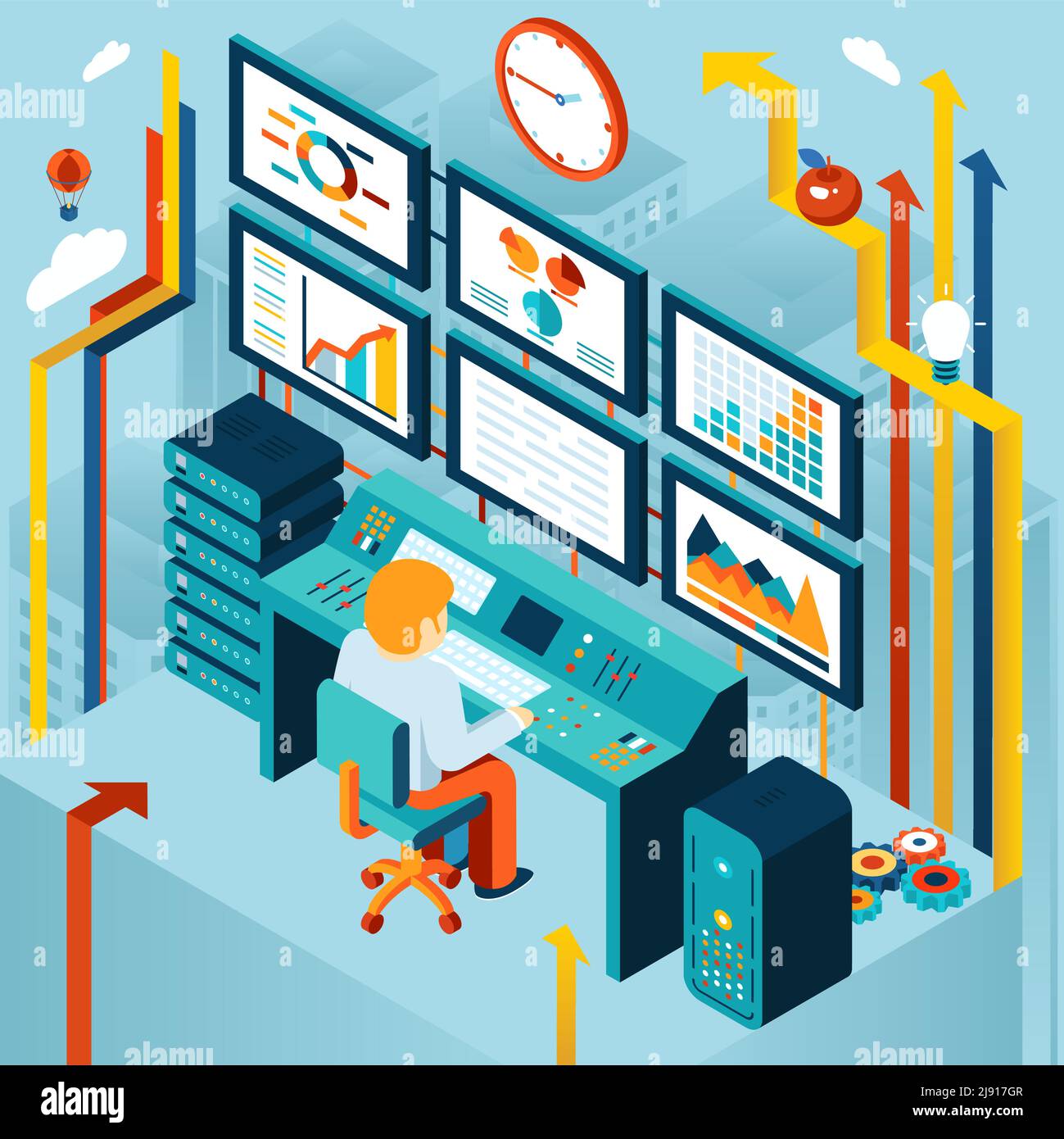 Financial analytics and business analysis concept. Development and ...