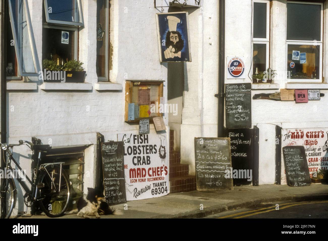 1982 archive photograph of The Mad Chef's Bistro in Broadstairs, Kent ...