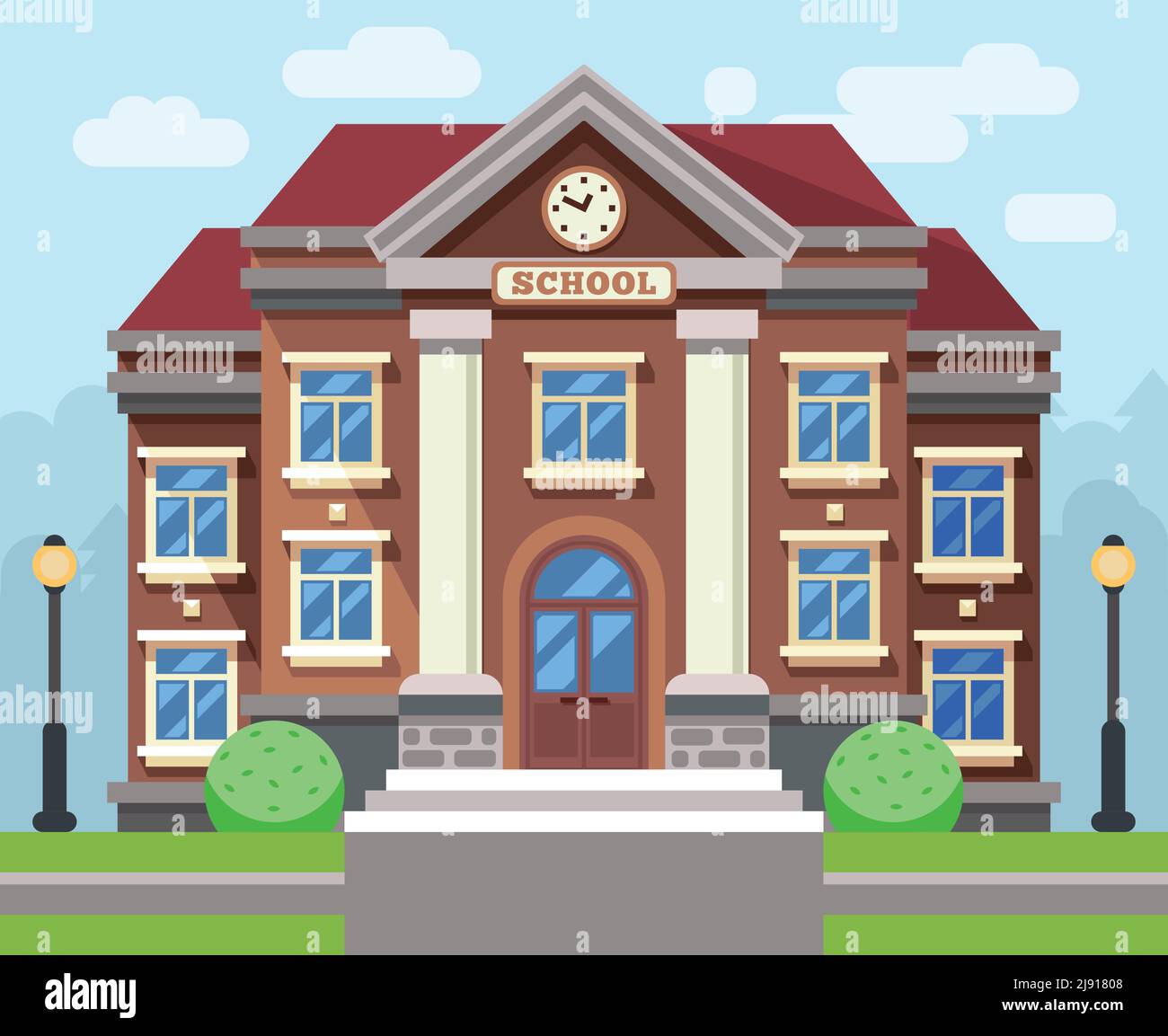 Top 119+ Cartoon university building - Tariquerahman.net