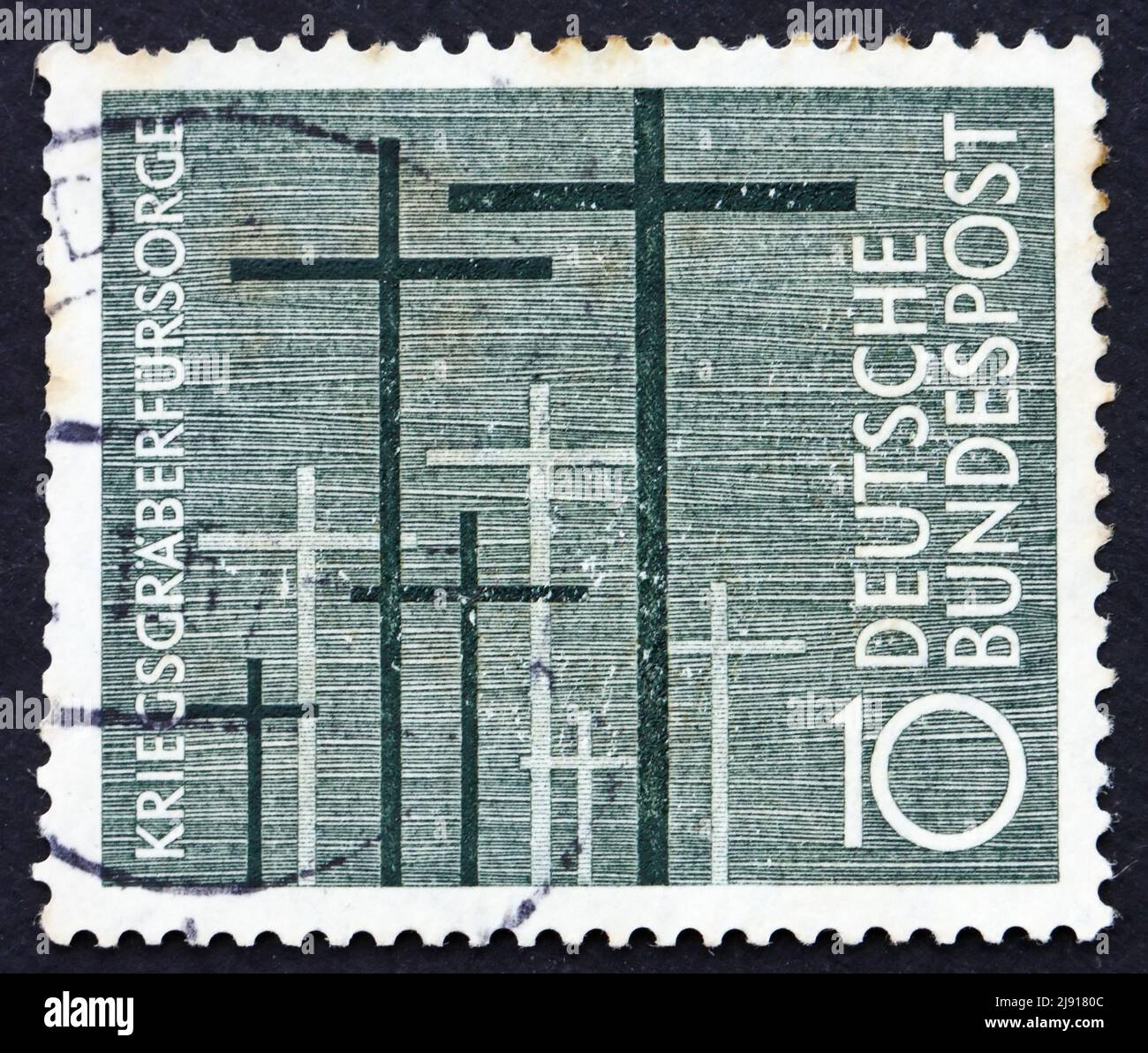 GERMANY - CIRCA 1956: a stamp printed in the Germany shows Cemetery ...