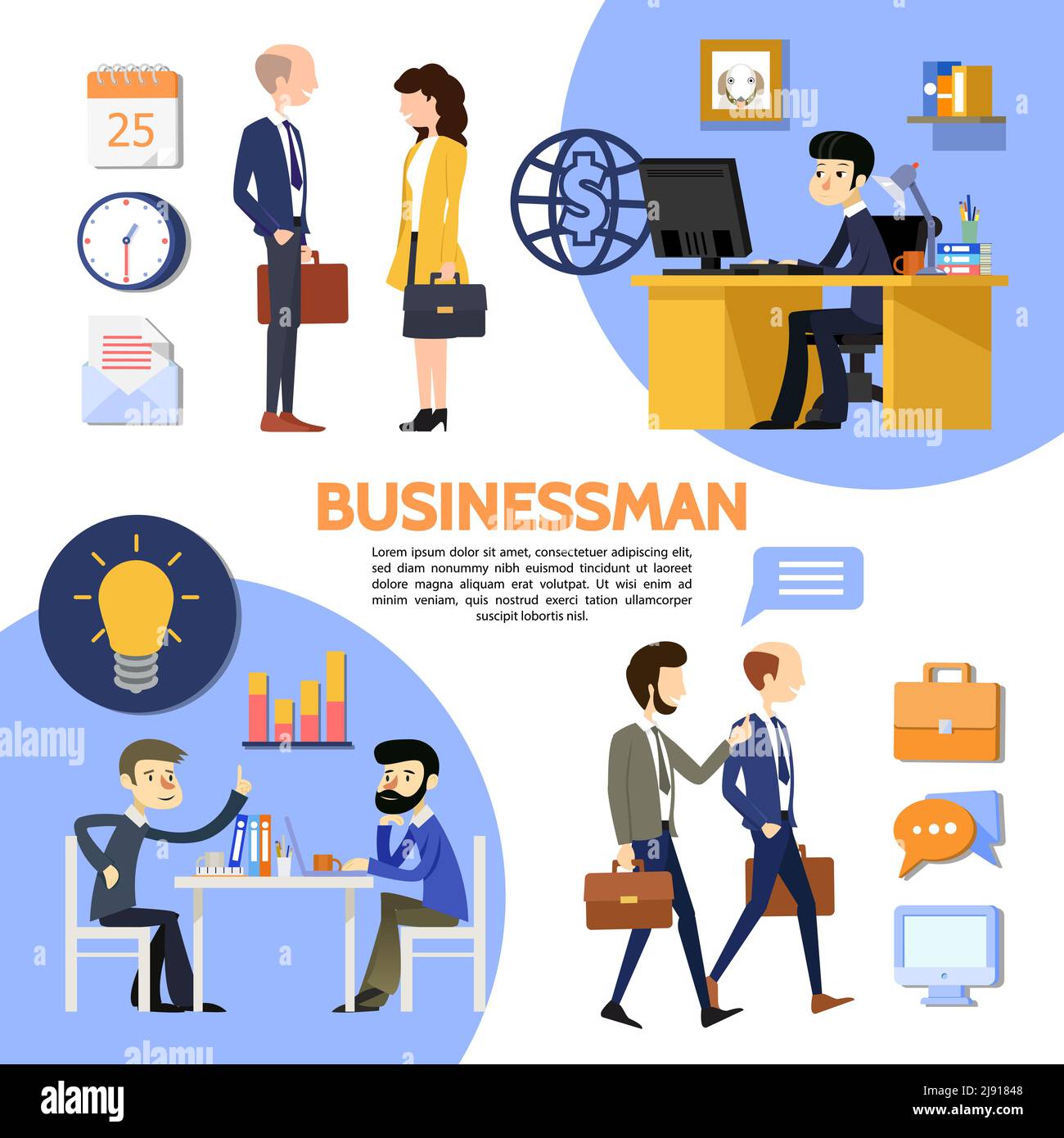 Managers workplace Stock Vector Images - Alamy